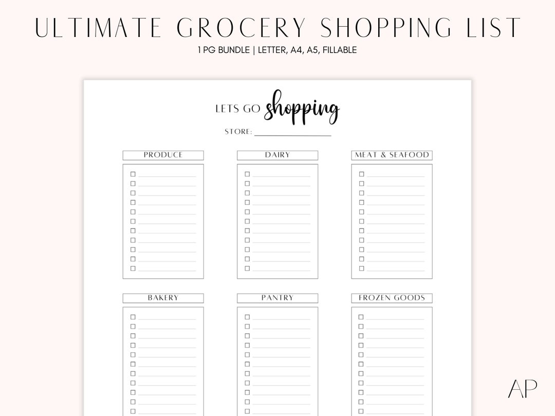 Printable Grocery Shopping Checklist, Printable Household Shopping ...