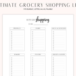 Printable Grocery Shopping Checklist, Printable Household Shopping ...