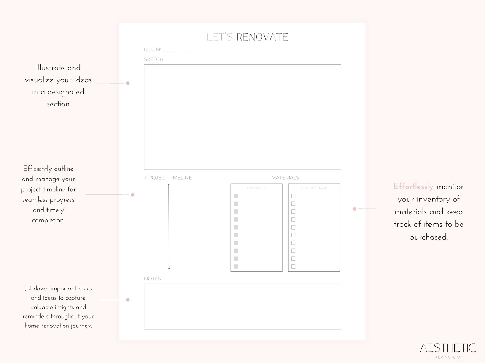 DIY Renovation To-do List Home Renovation Organization - Etsy