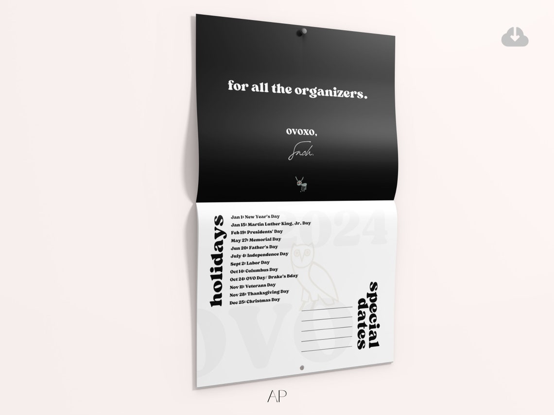 Drake Calendar 2024, Slime You Out 2024 Calendar, Instant Printable ...