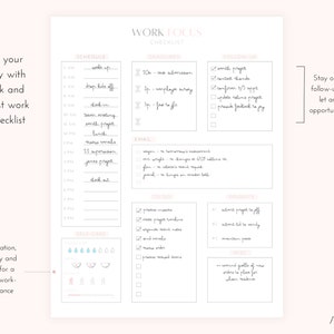 Minimalist Style Office Task Checklist, Daily Office Planner, Work ...