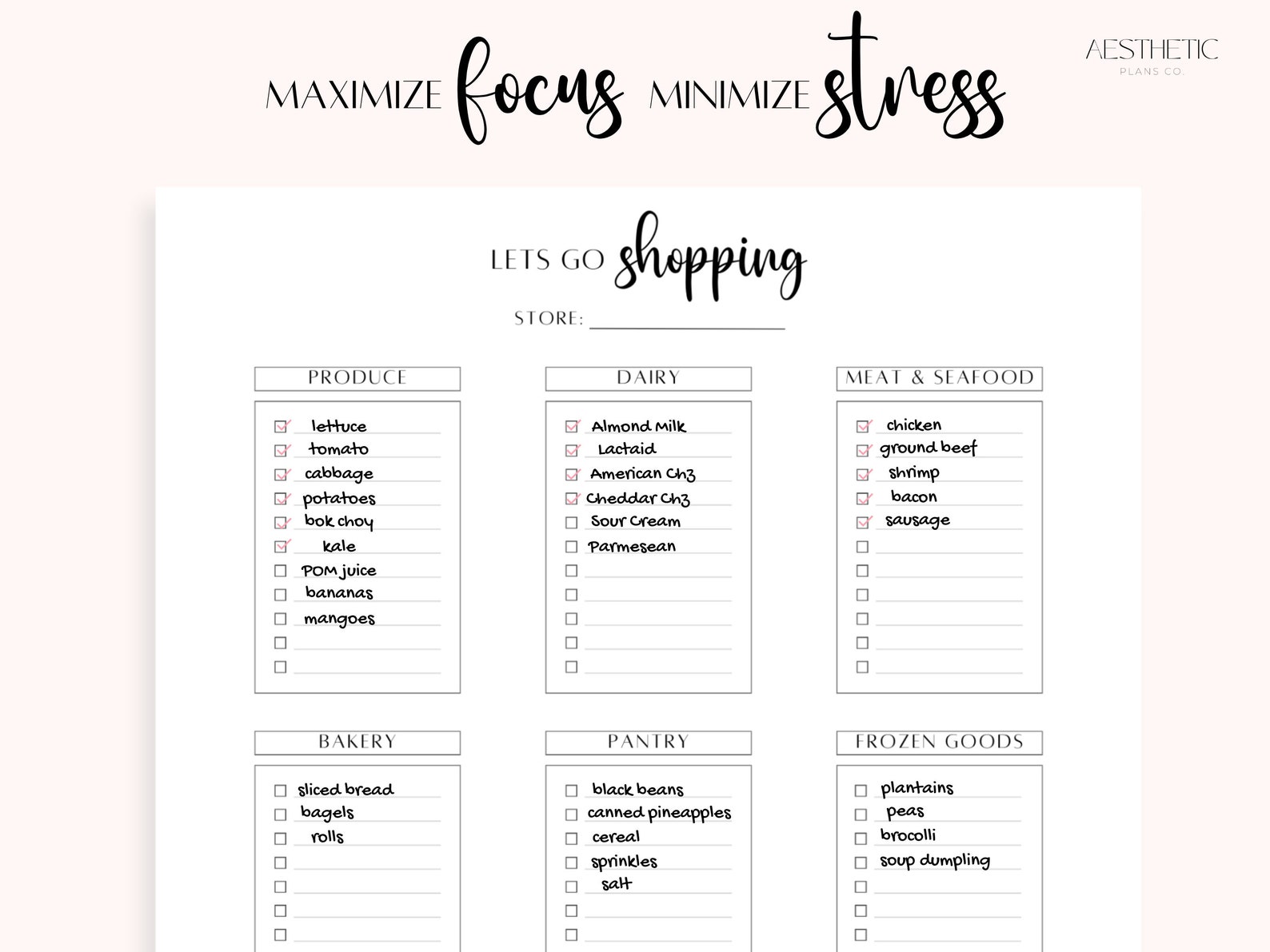 Printable Grocery Shopping Checklist, Printable Household Shopping ...