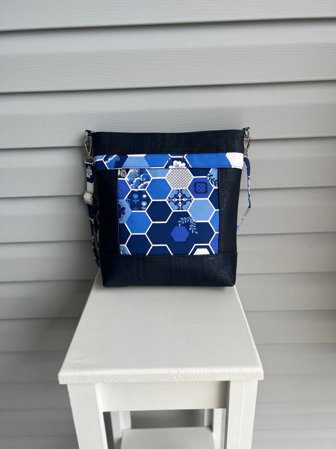 Aspen Crossbody Bag. Sustainable Natural Cork With Geometric Fabric ...