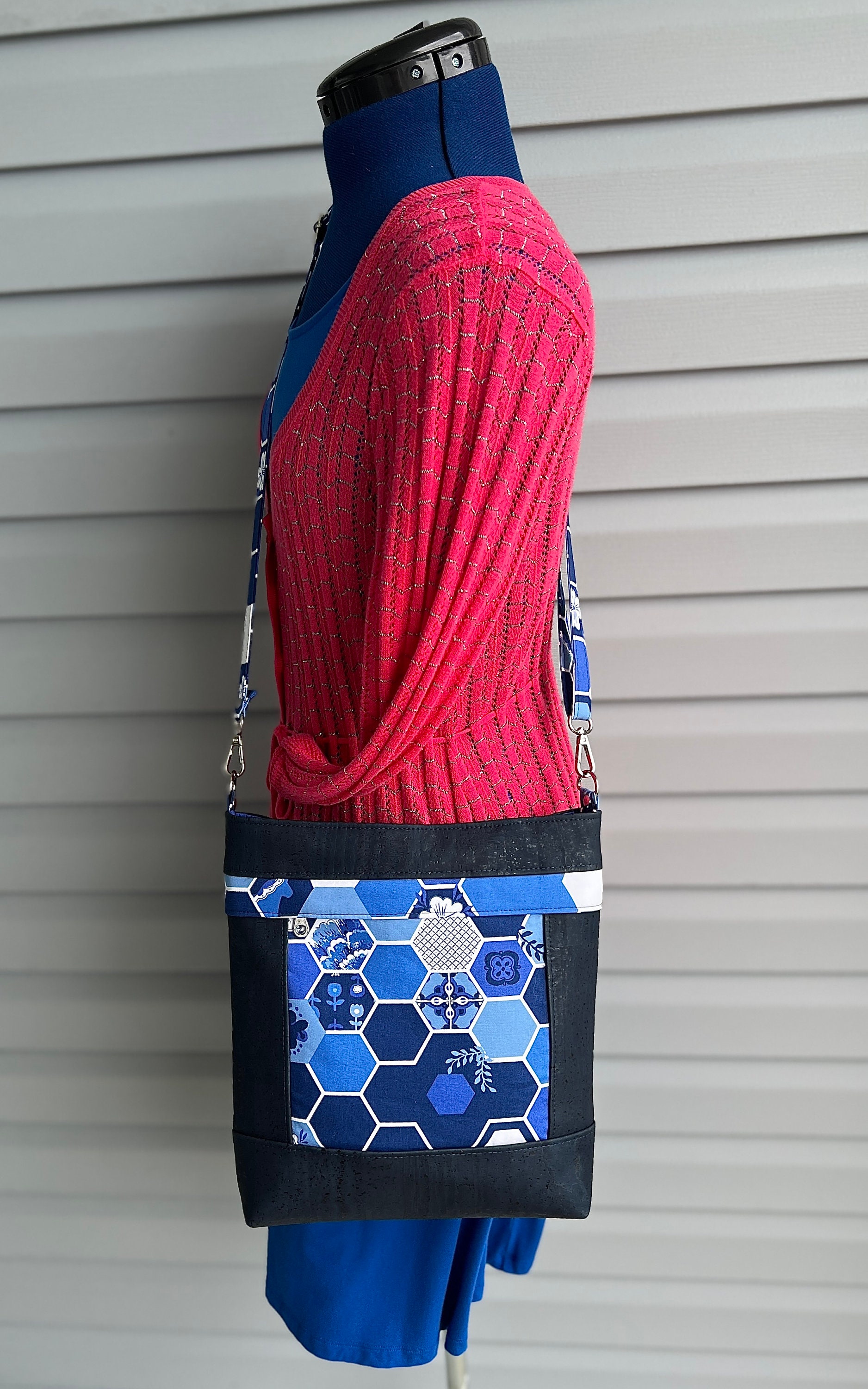 Aspen Crossbody Bag. Sustainable Natural Cork With Geometric Fabric ...
