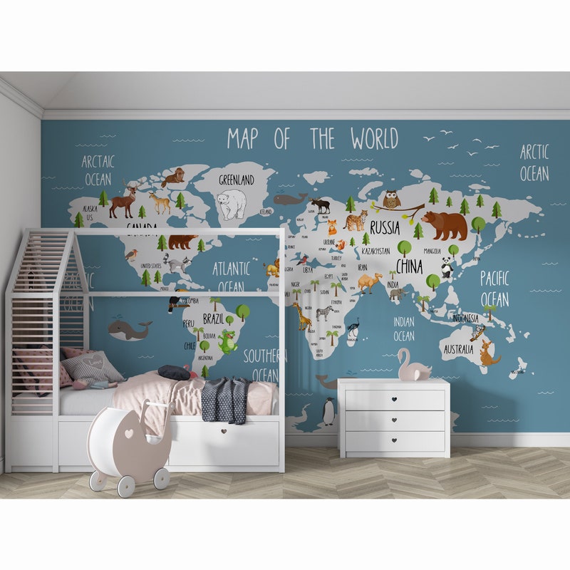 Kids Wall Map - Etsy