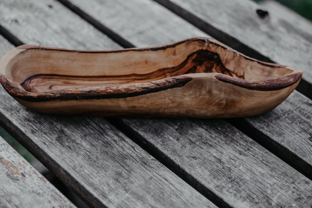 Rustic Bread Bowl Made of Olive Wood - Etsy
