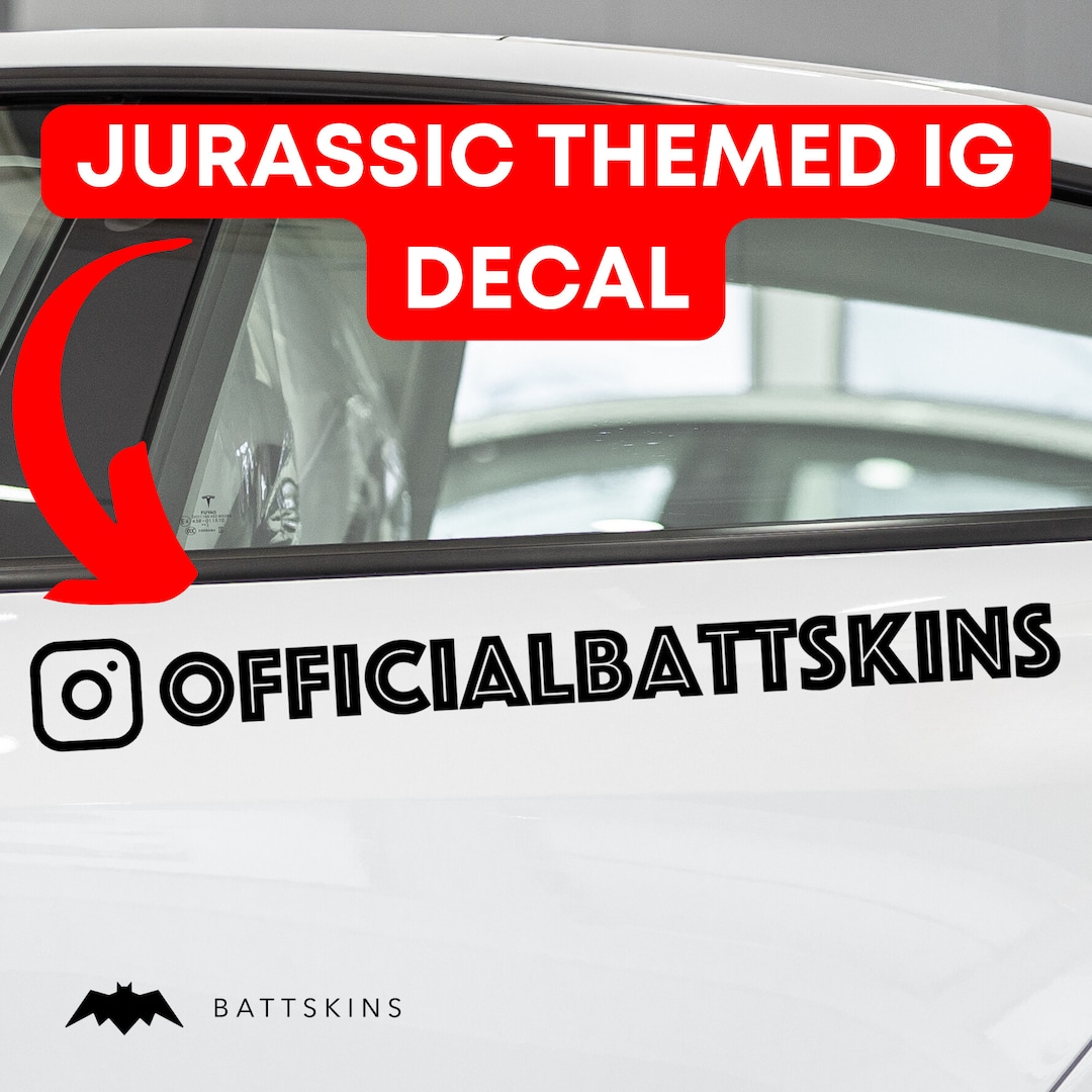 Jurassic Themed Instagram Decal | IG Decal for Car & Windows | 42 Color ...