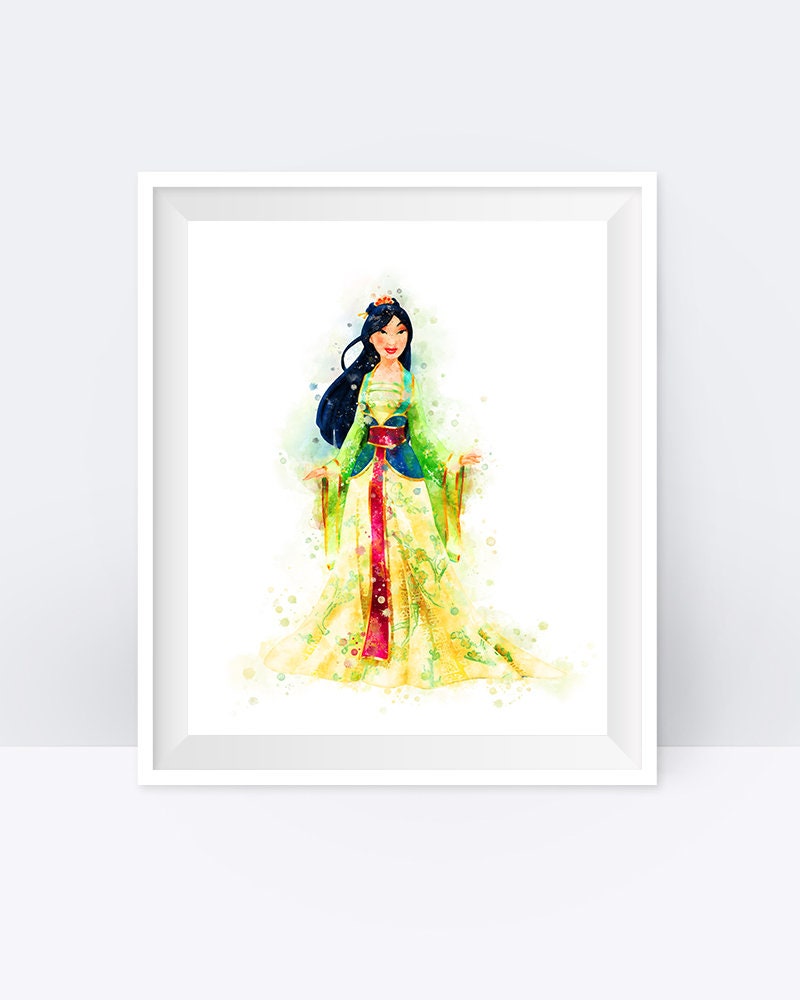 Princess Mulan Art Print Mulan Printable Watercolor Mulan - Etsy