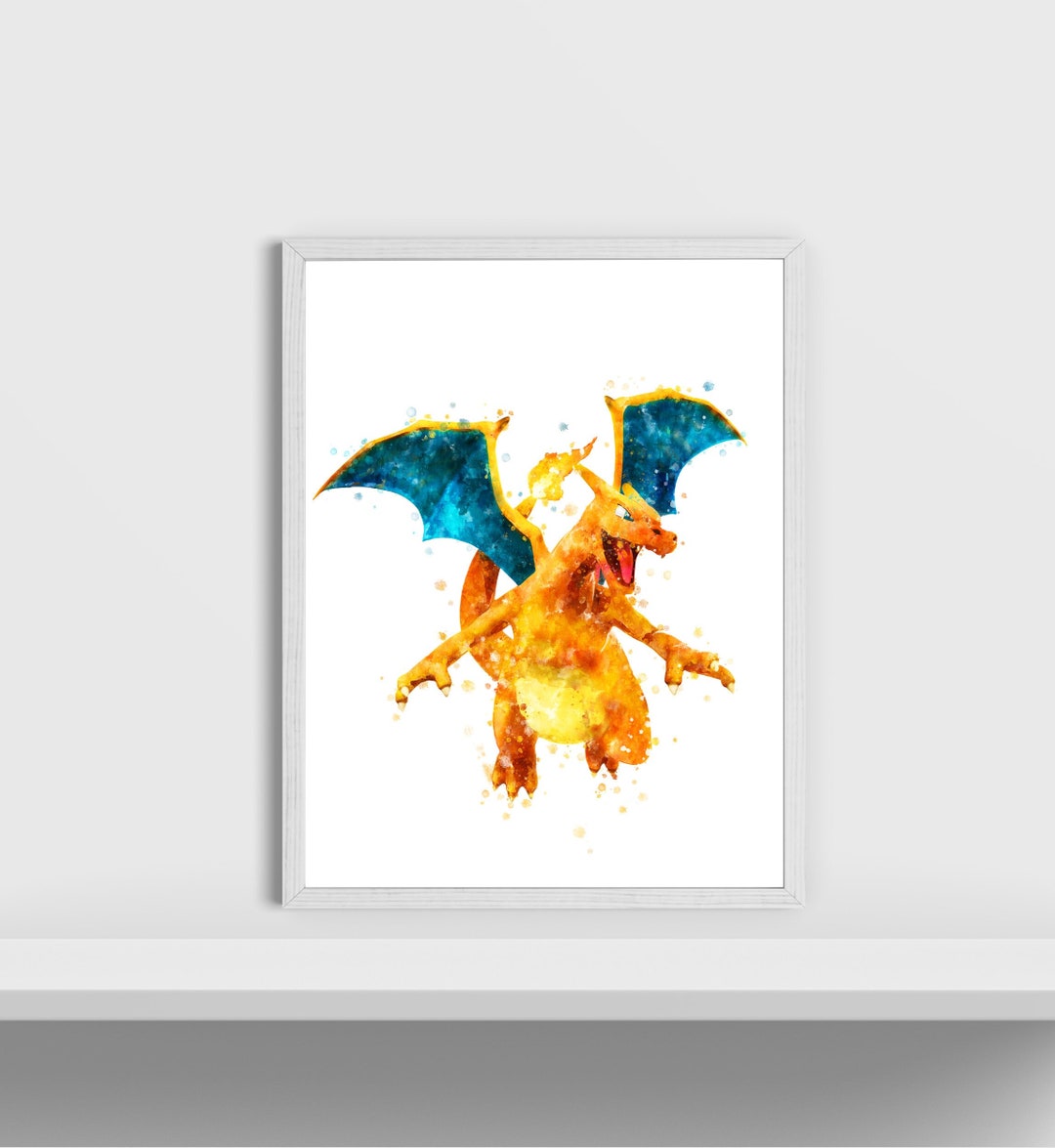 Pokemon Charizard Art Print Watercolor Pokemon Poster Charizard ...