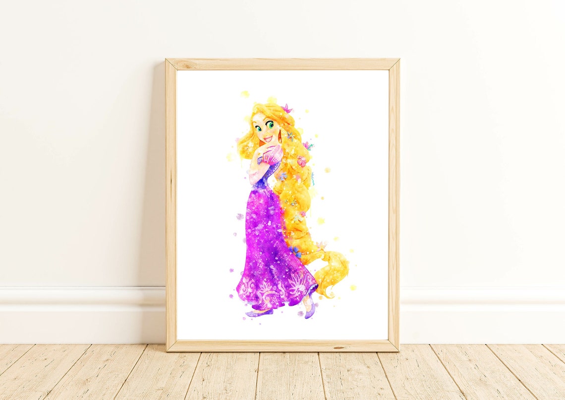 Rapunzel Art Print Princess Rapunzel Watercolor Poster Rapunzel ...