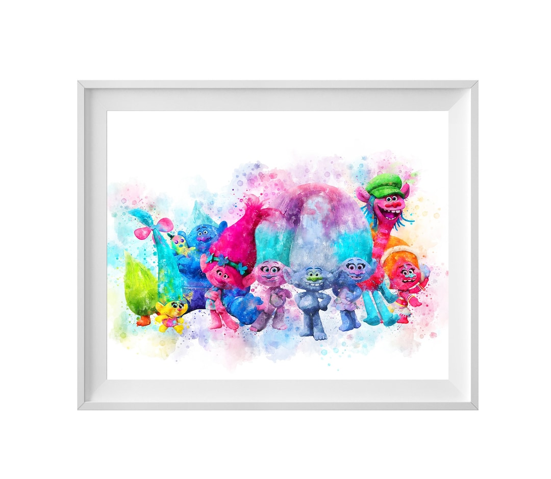 Trolls Art Print Trolls Watercolor Poster Trolls Poppy Painting ...