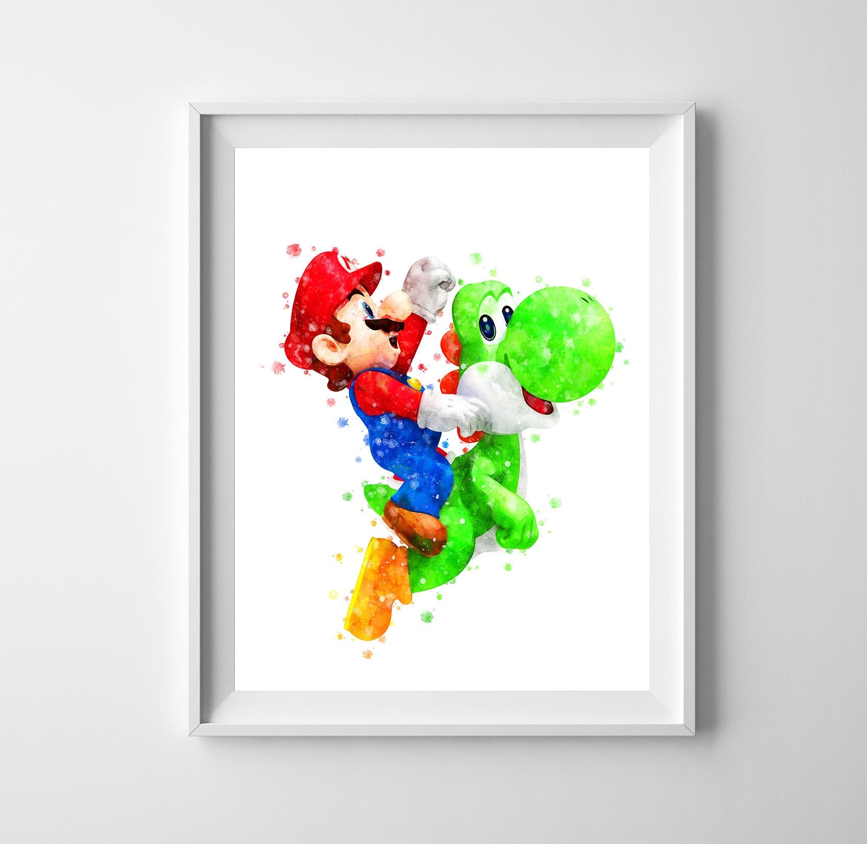 Super Mario Art Print Mario and Yoshi Printable Games Poster Mario Bros ...