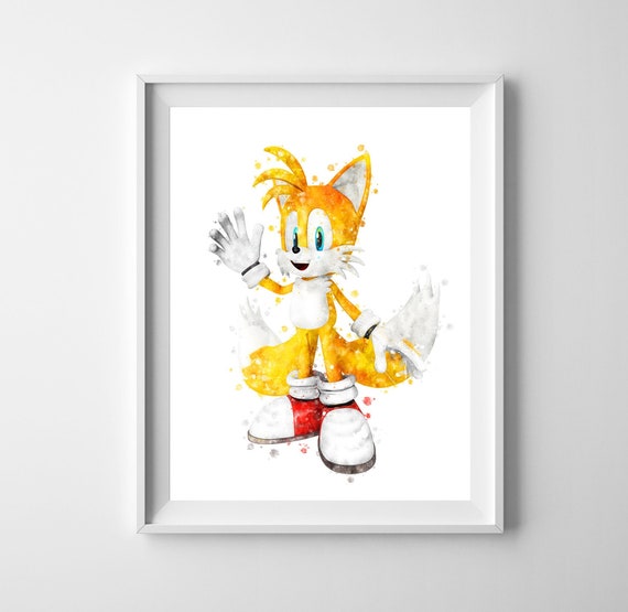 Sonic Tails Watercolor Art Print Miles Tails Poster Sonic the - Etsy