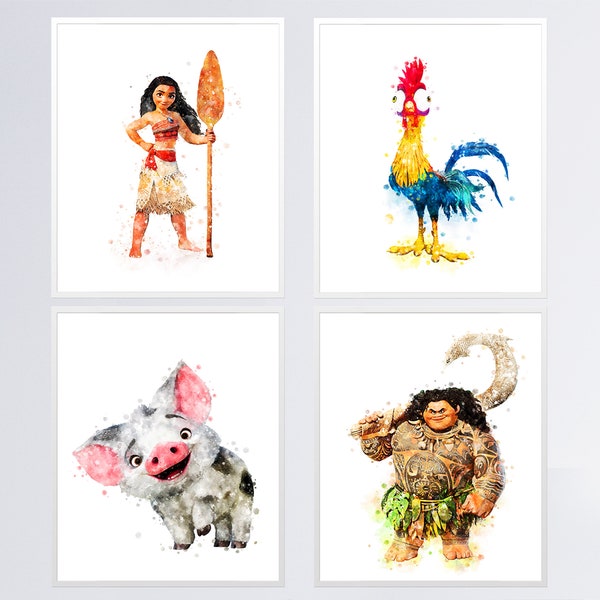 Moana & Maui Wall Posters - Etsy