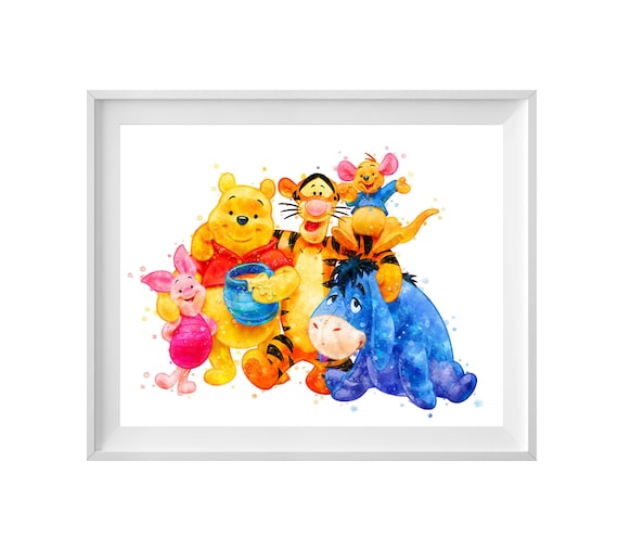 Winnie the Pooh Art Print Winnie the Pooh Watercolor Poster - Etsy