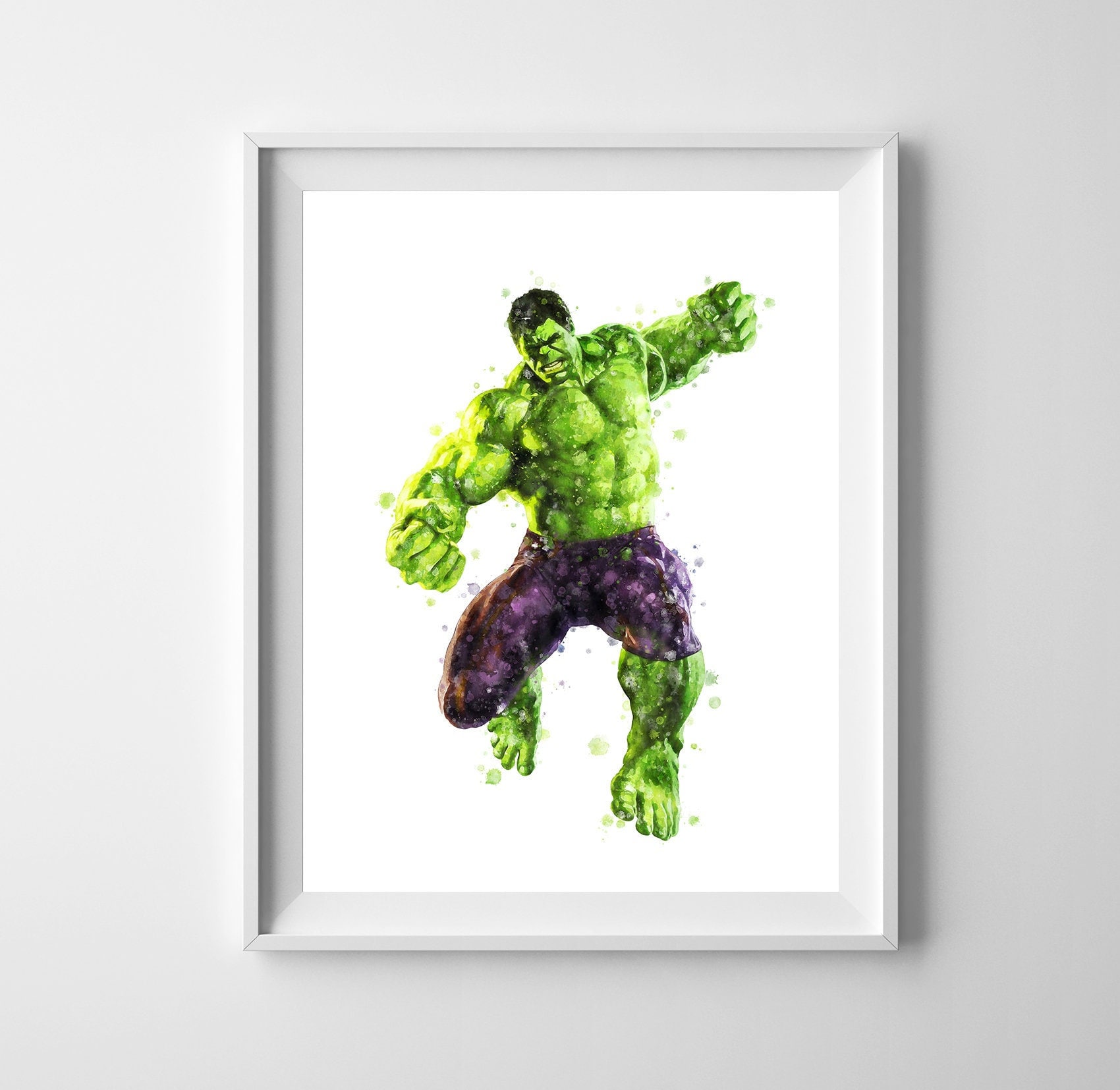 Hulk Art Print Superhero Watercolor Poster Avengers Printable - Etsy