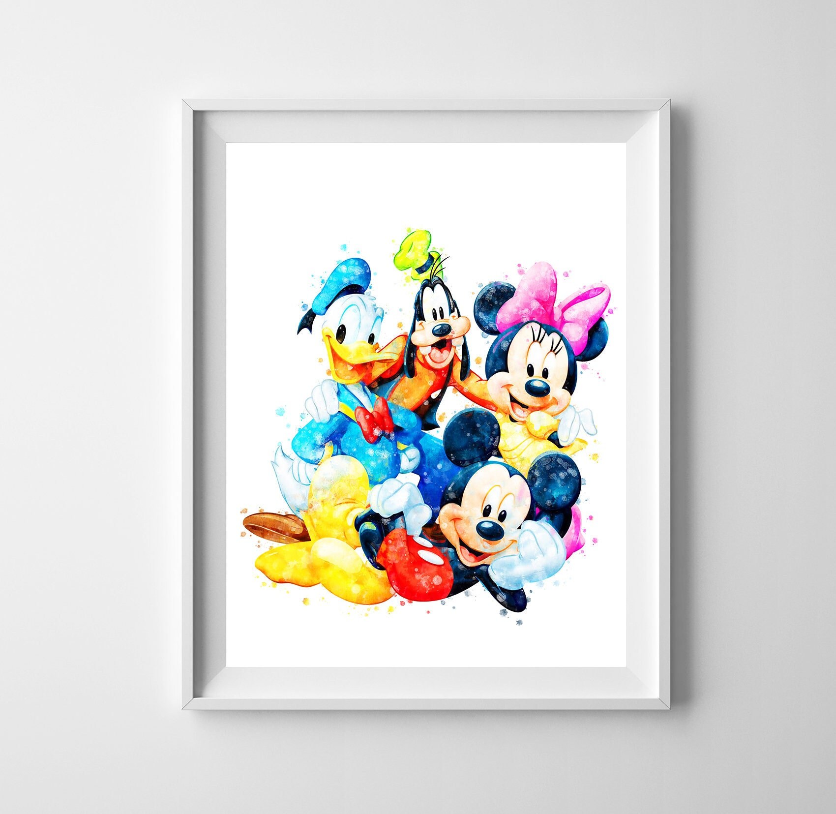 Mickey Mouse Watercolor Poster Mickey and Minnie Mouse Art Print Goofy ...