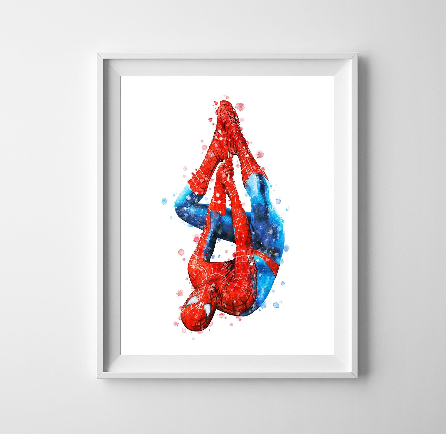 Spiderman Watercolor Print Superhero Poster Spiderman Painting Marvel ...