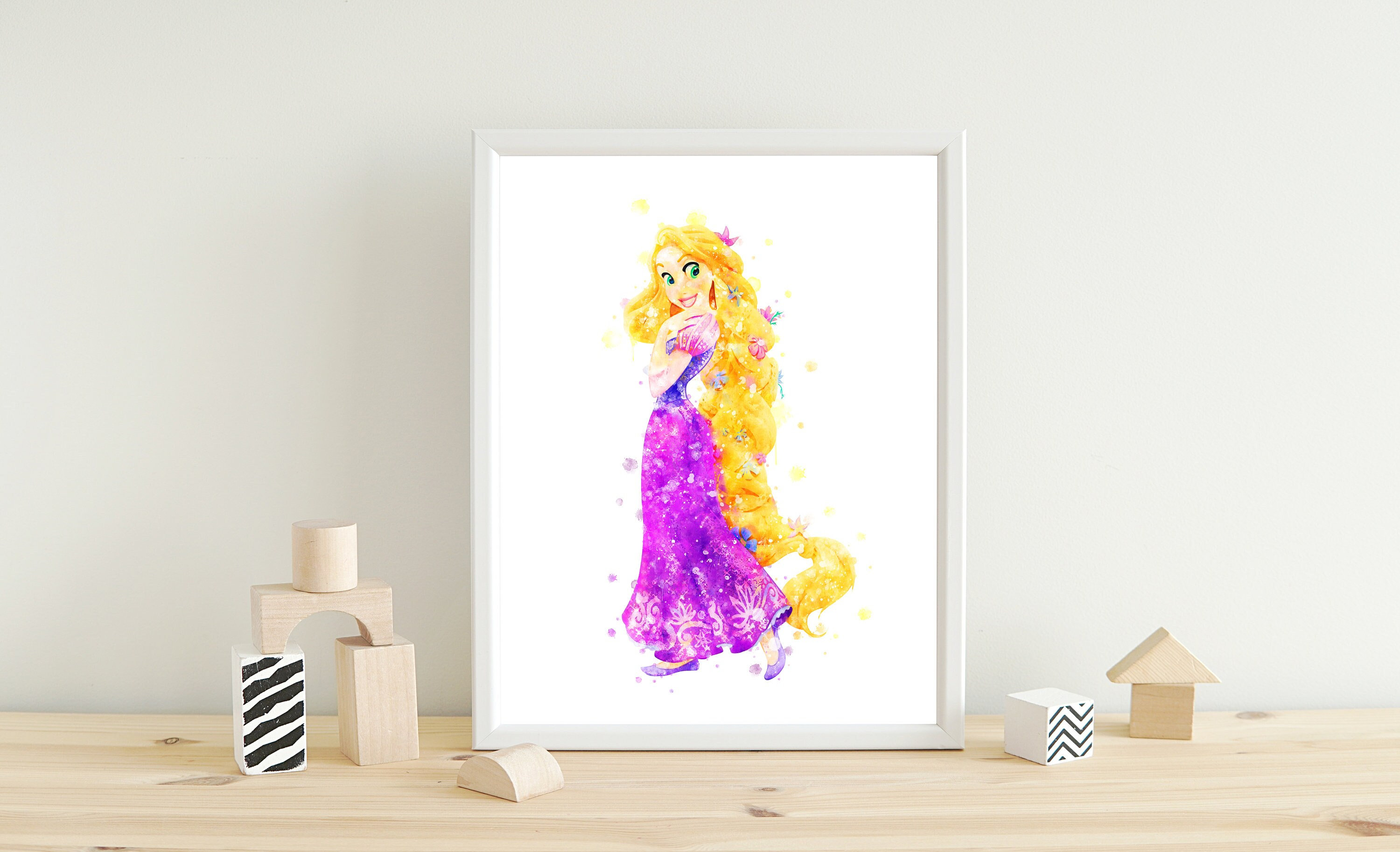 Rapunzel Art Print Princess Rapunzel Watercolor Poster Rapunzel ...