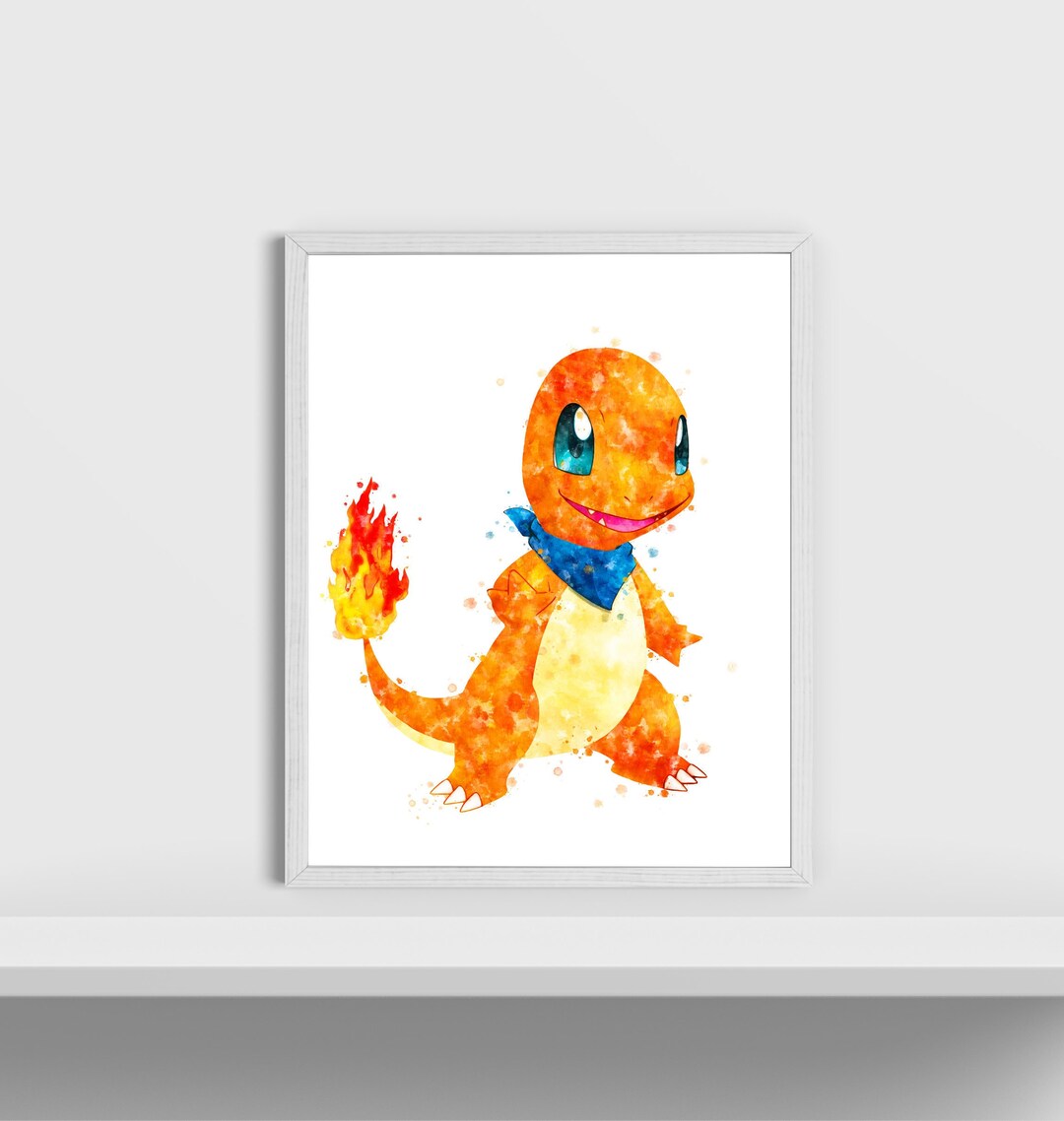 Pokemon Charmander Print Watercolor Printable Pokemon Art Charmander ...