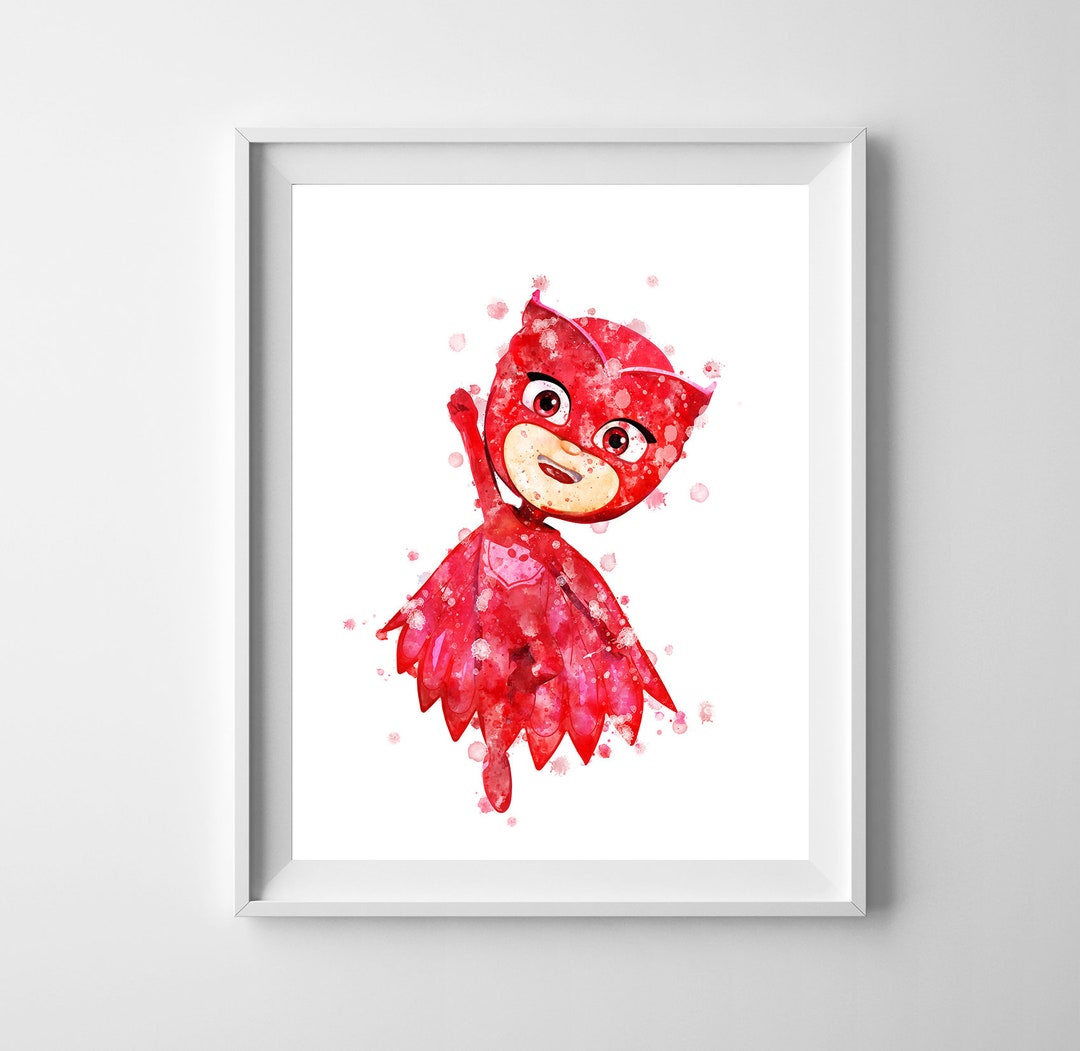 Owlette Art Print Owlette Watercolor Poster Digital Download - Etsy