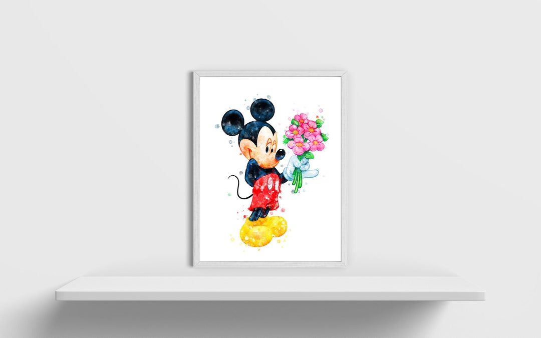 Mickey Mouse Art Print Mickey Mouuse Poster Watercolor Mickey Mouse ...