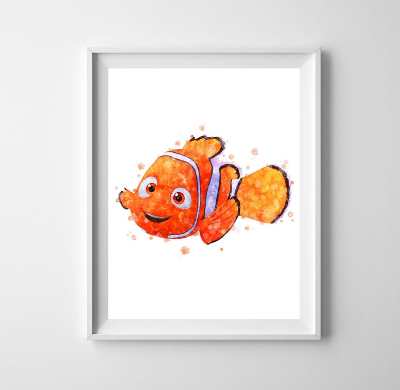 Finding Nemo Watercolor Poster Nemo Art Print Finding Nemo Printable ...