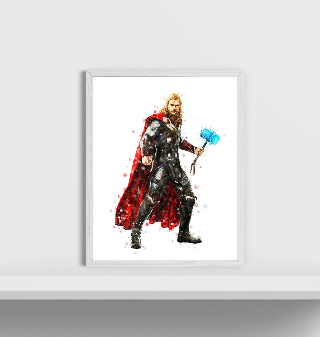 Thor Art Print Avengers Watercolor Superhero Thor Printable Superhero ...