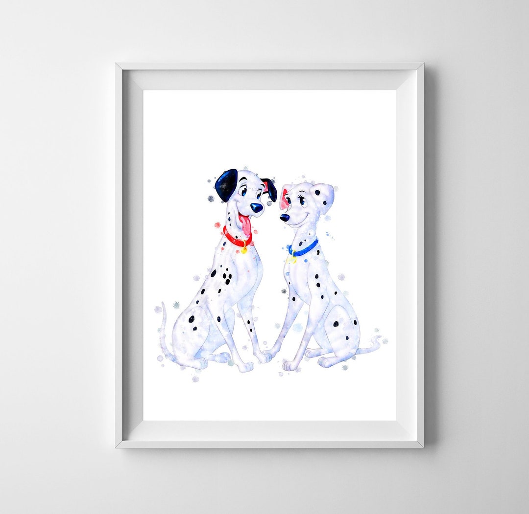 101 Dalmatians Pongo and Perdita Watercolor Print 101 Dalmatians Poster ...