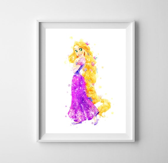 Rapunzel Art Print Princess Rapunzel Watercolor Poster - Etsy
