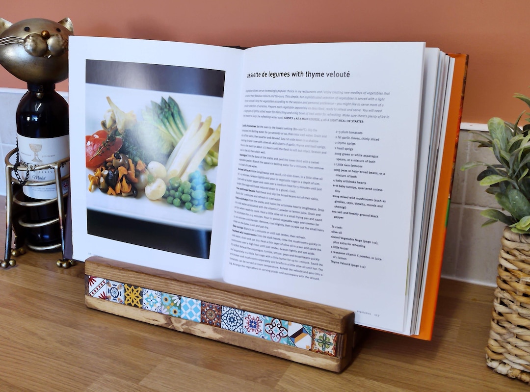 Unique Kitchen Cookbook Rack Handcrafted Reclaimed Wood With Moroccan ...