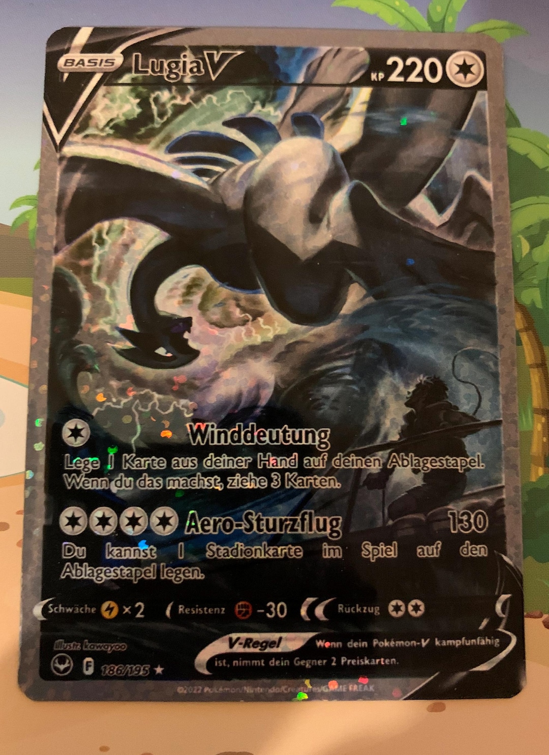 Lugia V ALTERNATIVE 186/195 Silver Stormwind Pokemon Card PROXY German ...