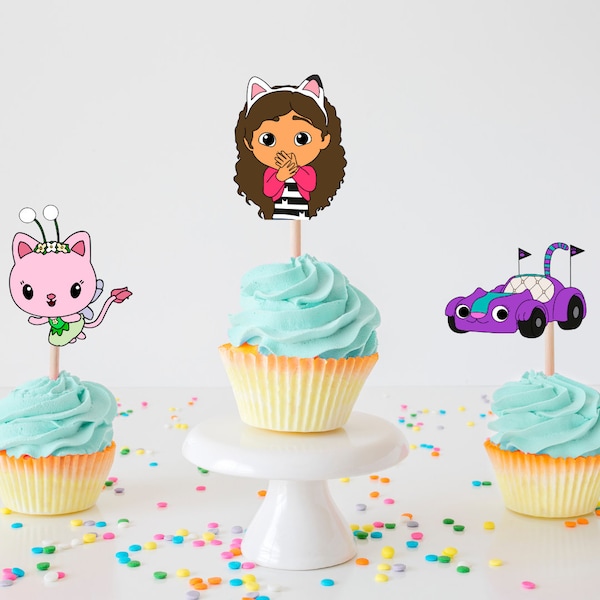 Gabby Dollhouse Cake and Cupcake Topper - Etsy