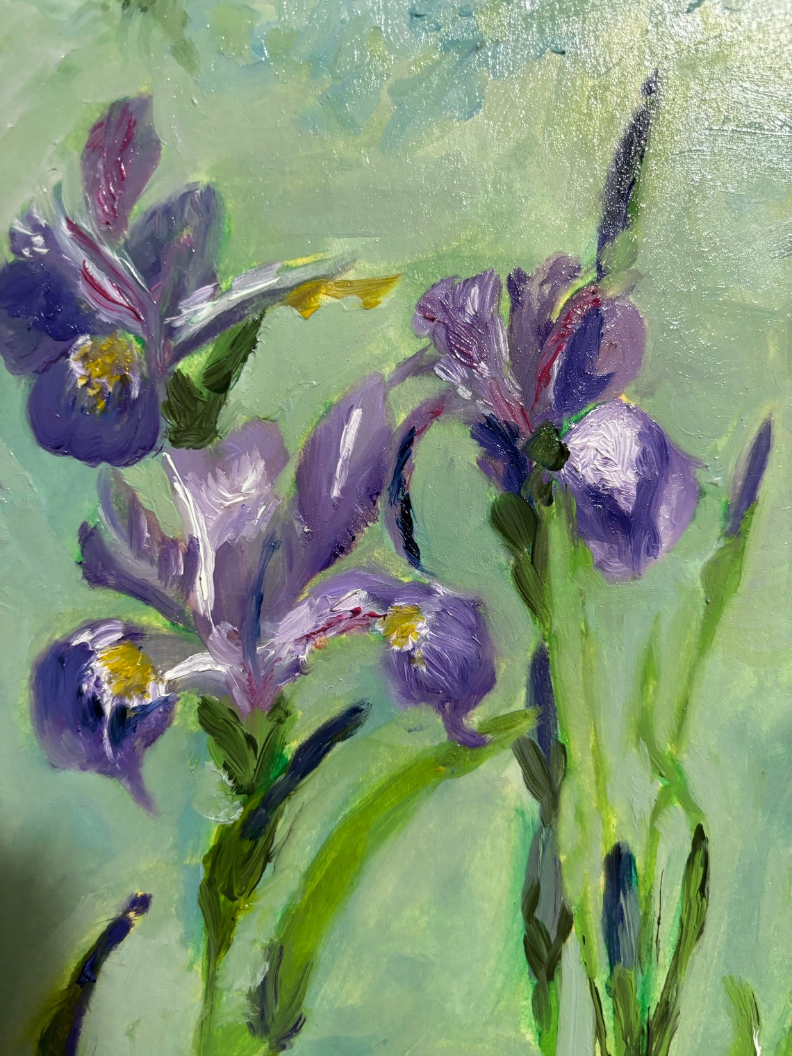Iris Flower Wall Art Iris Painting for Home Decor Modern Art Small Wall ...