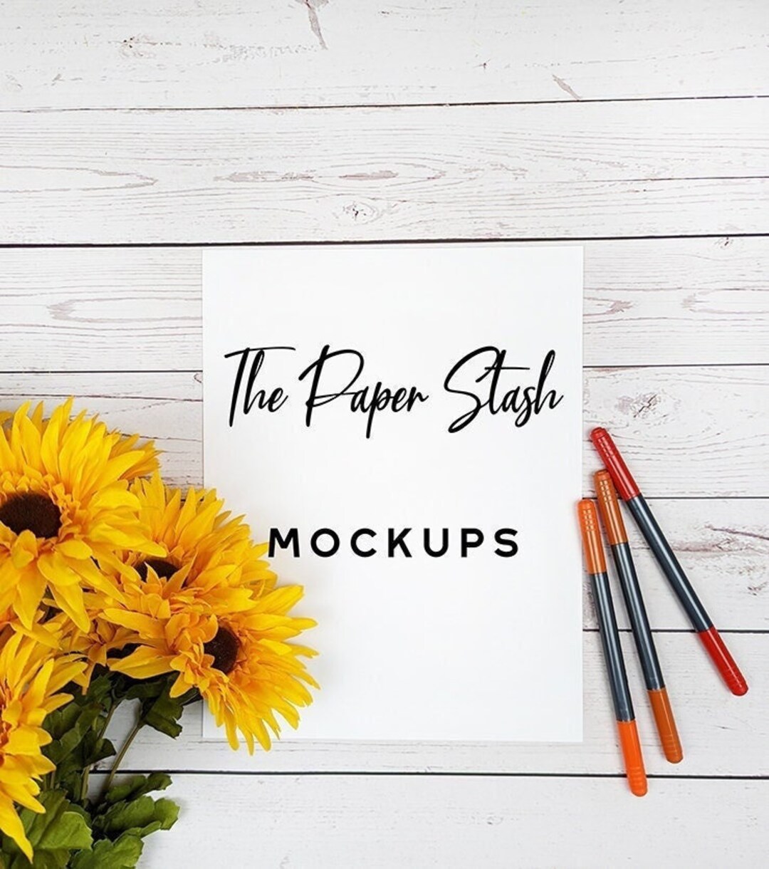 Ramo de girasol Maqueta Letrero de papel escolar Maqueta - Etsy México