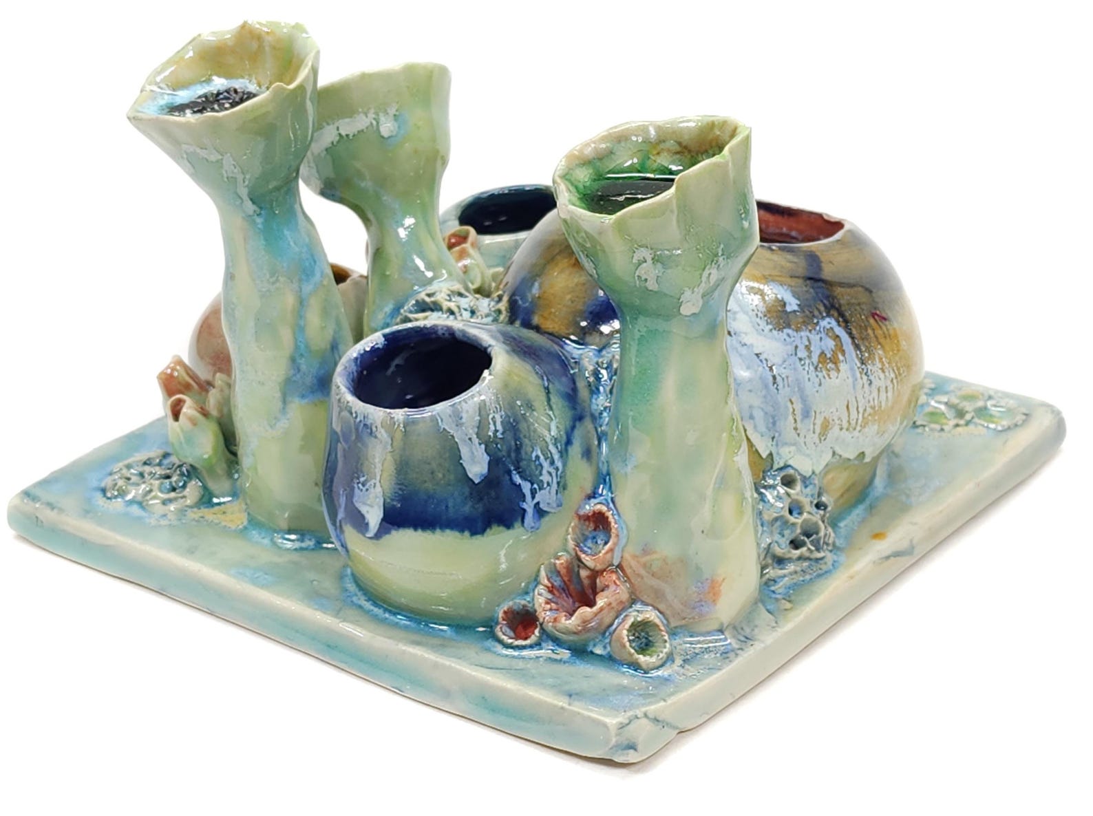 Diane Martin Lubinski 215 Stunning Signed Handmade Coral Reef Art Clay ...