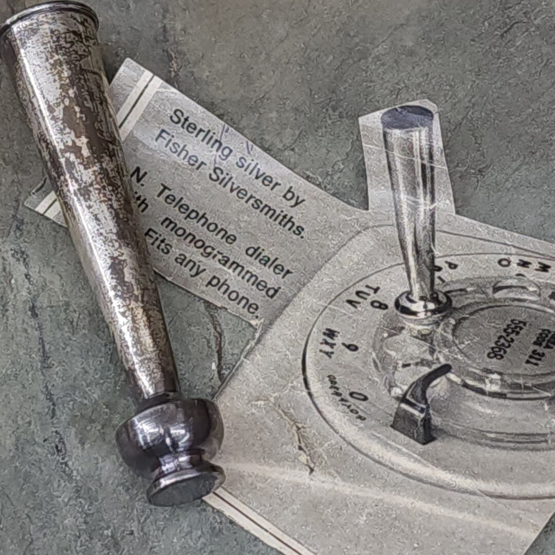 Vintage Mid-century Sterling Silver Rotary Telephone Dialer Fisher ...