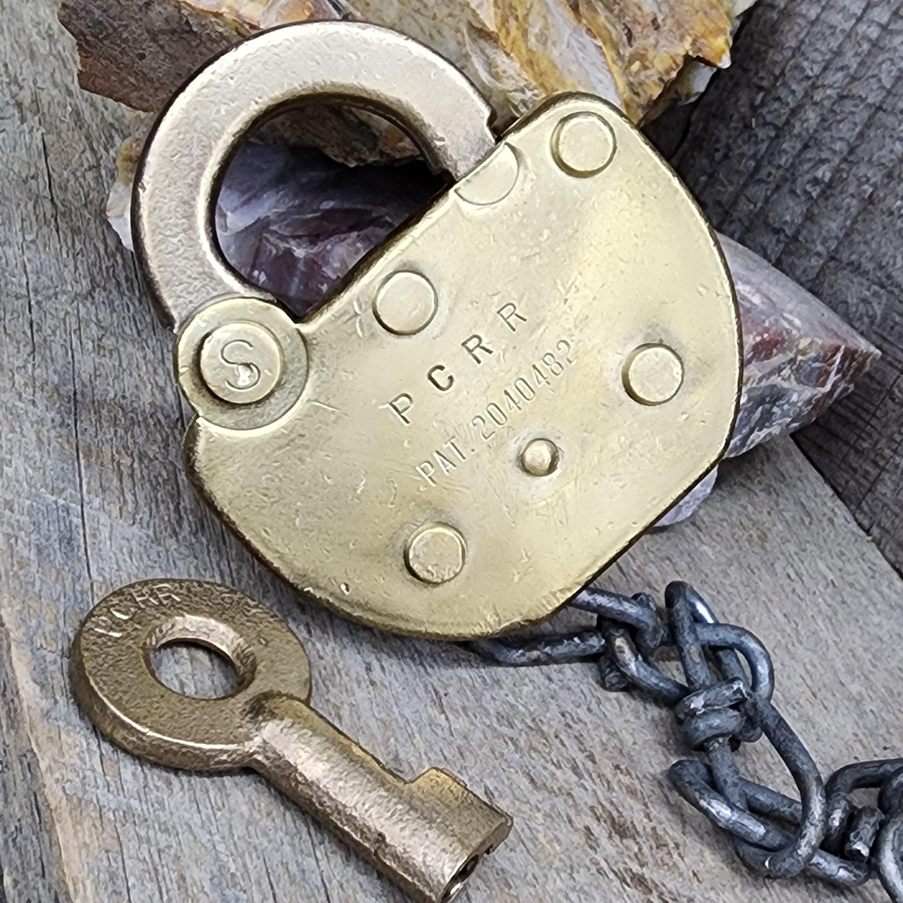 Vintage PCRR Brass Adlake Railroad Switch Lock Working Padlock W ...