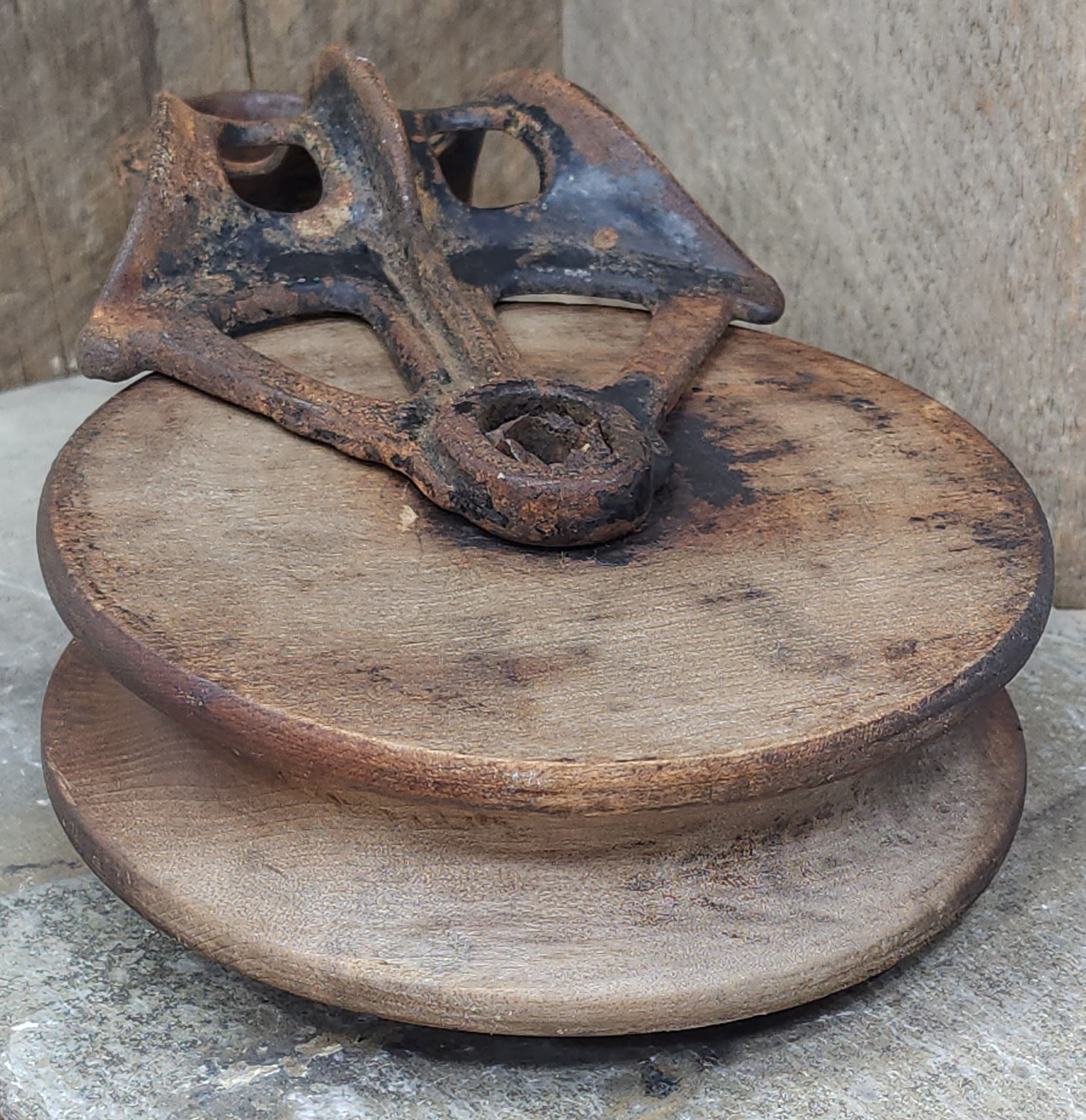 Antique Wood Wheel Pulley Cast Iron Frame Barn Pulley Farm - Etsy