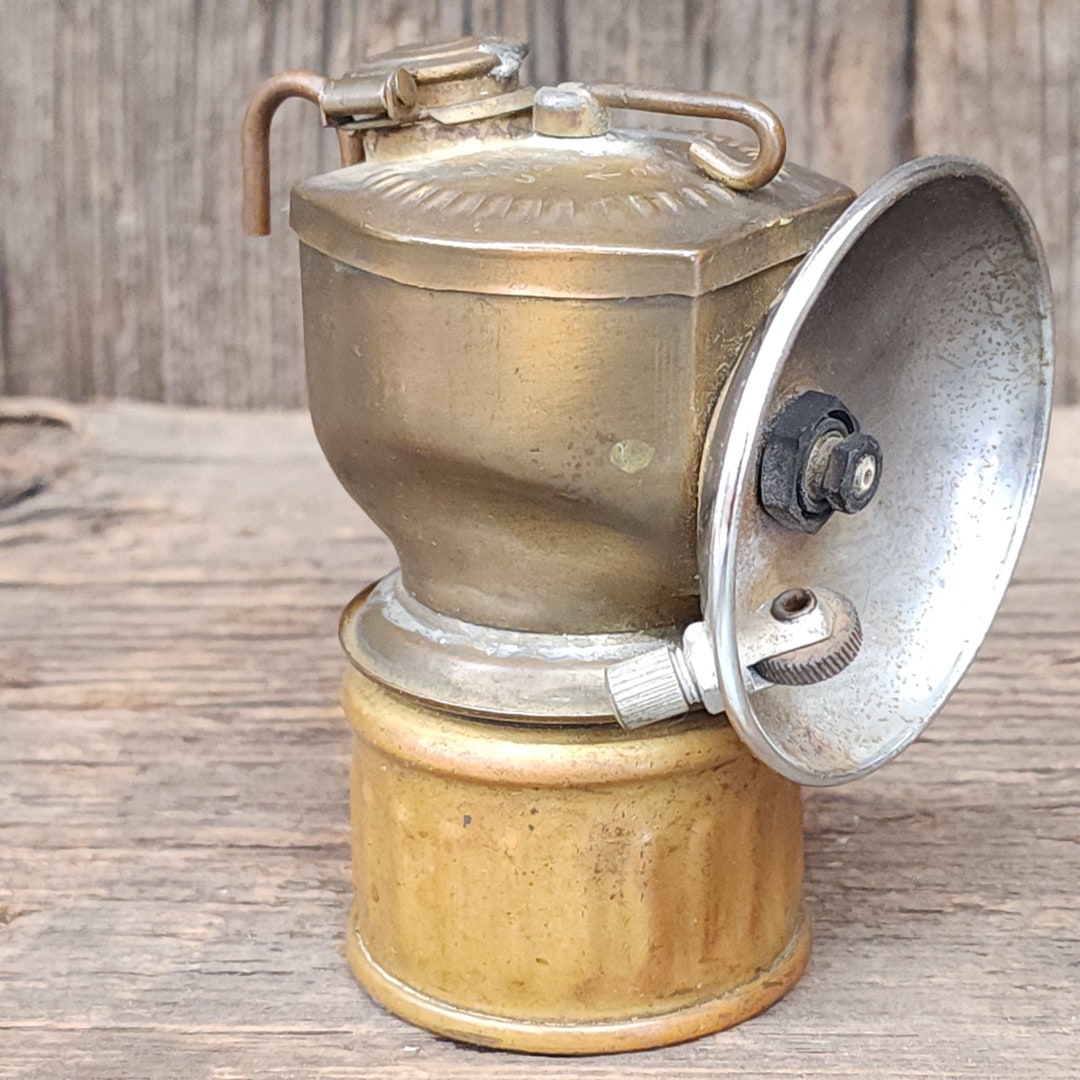 Vintage Justrite Brass Carbide Coal Miner's Helmet Light - Etsy