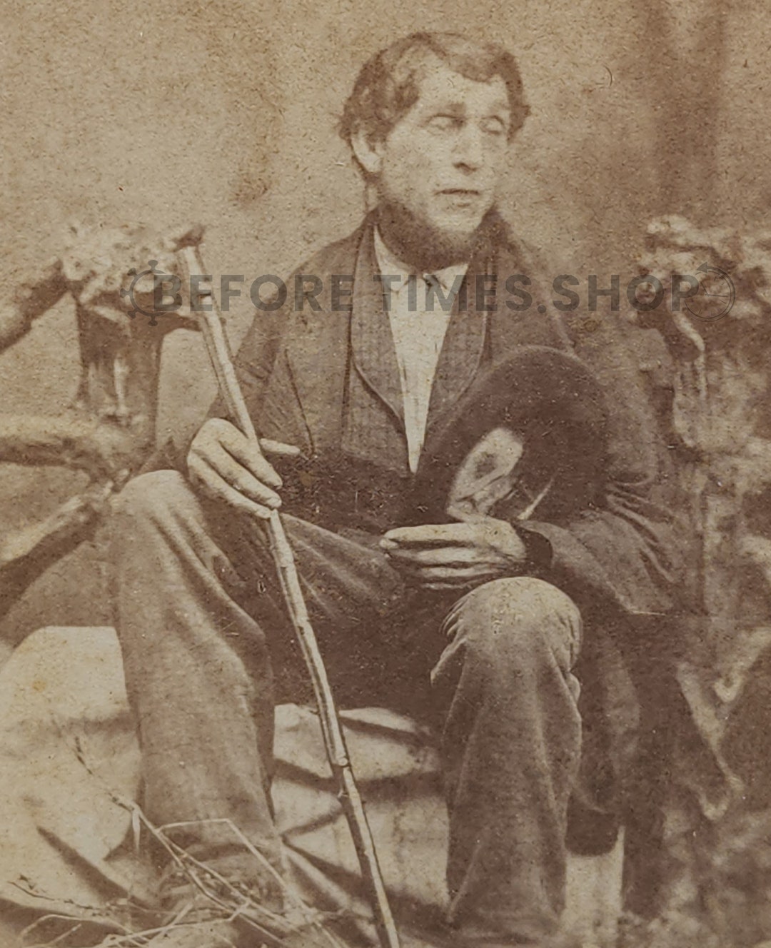 Antique CDV Photograph of Identified Subject Kenney Keeney Blind Man ...