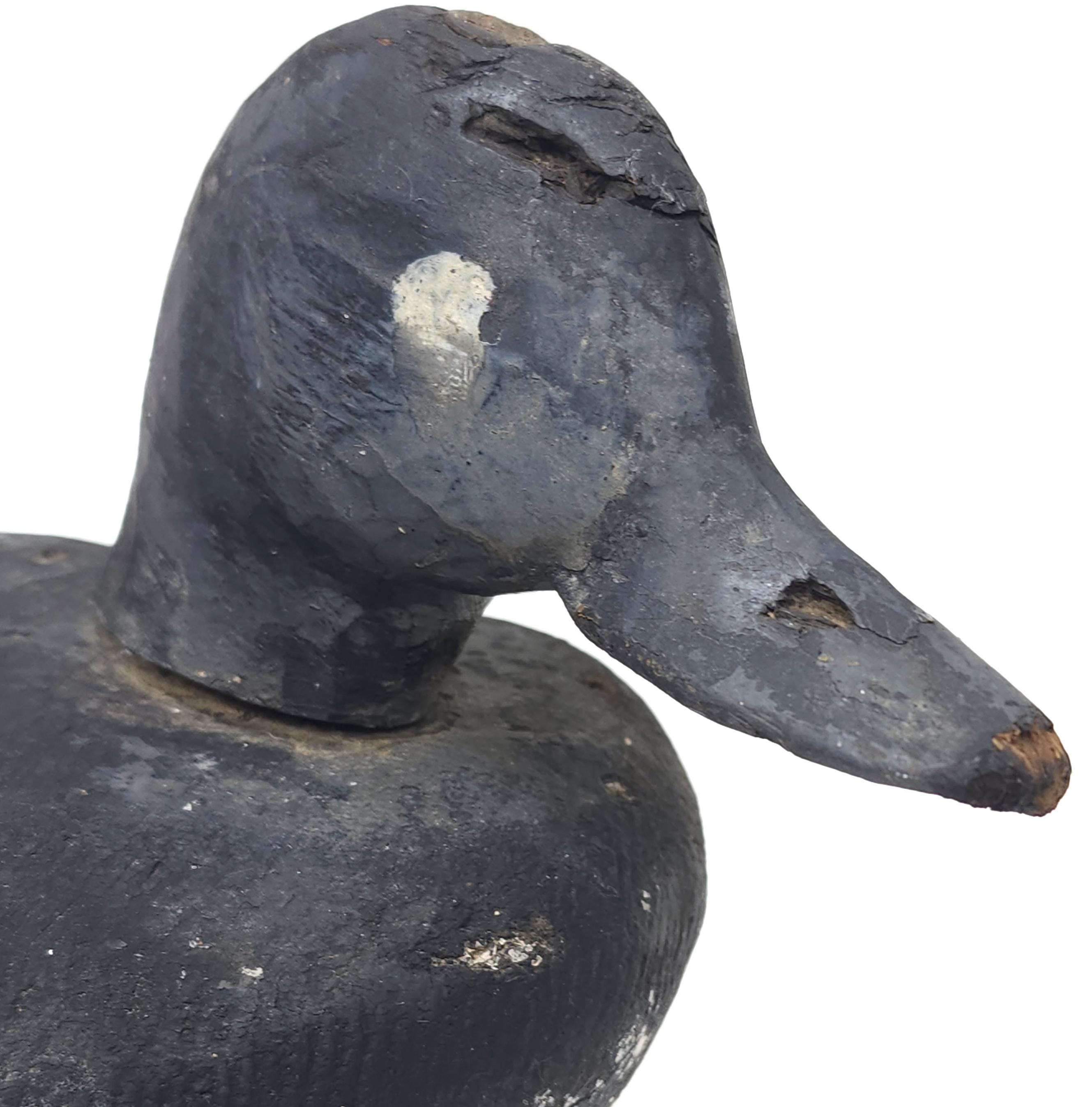 Antique Homemade Hand-painted Carved Wooden Duck Decoy Primitive ...