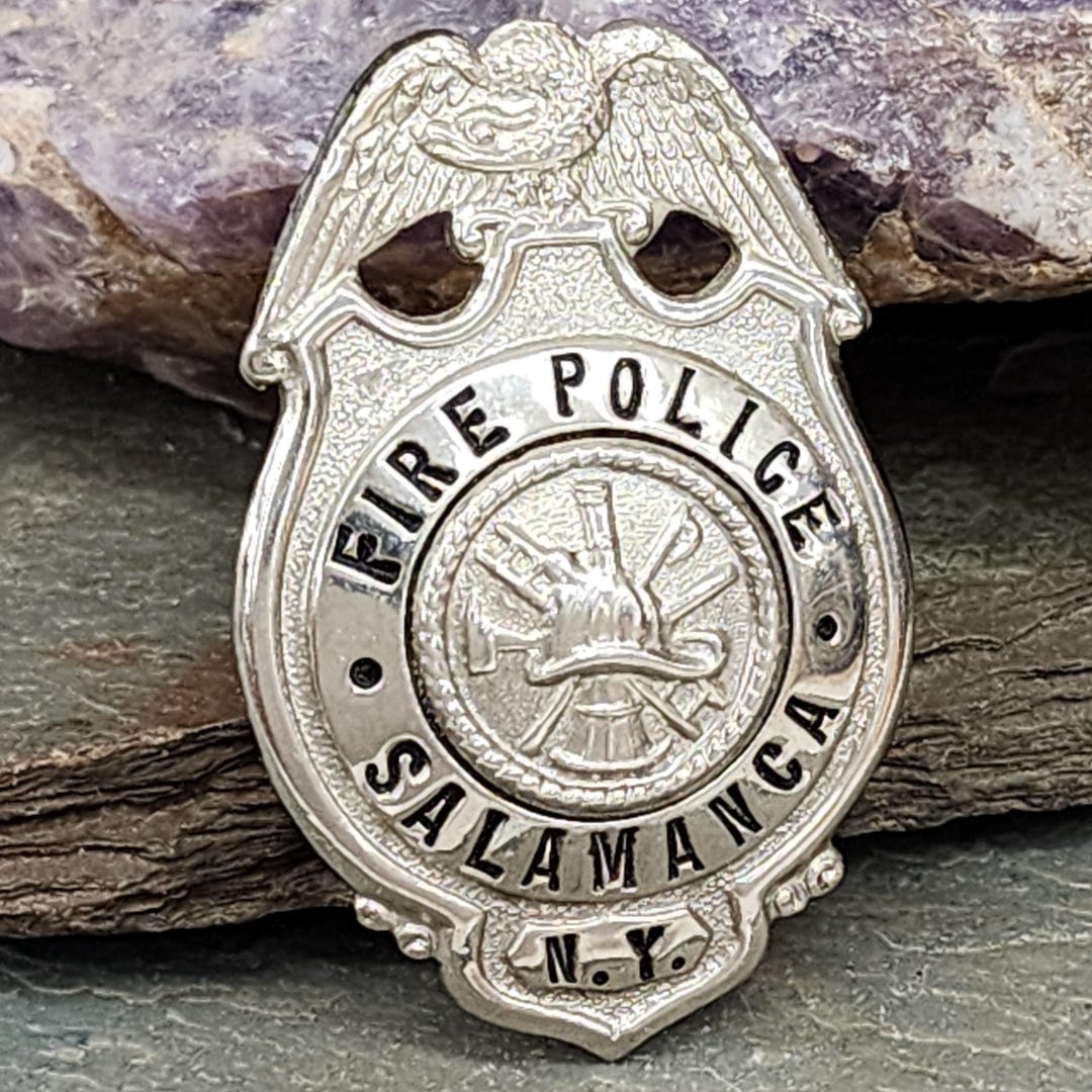 Old Vintage Obsolete Fire Police Hat Badge Salamanca, NY Firefighter ...