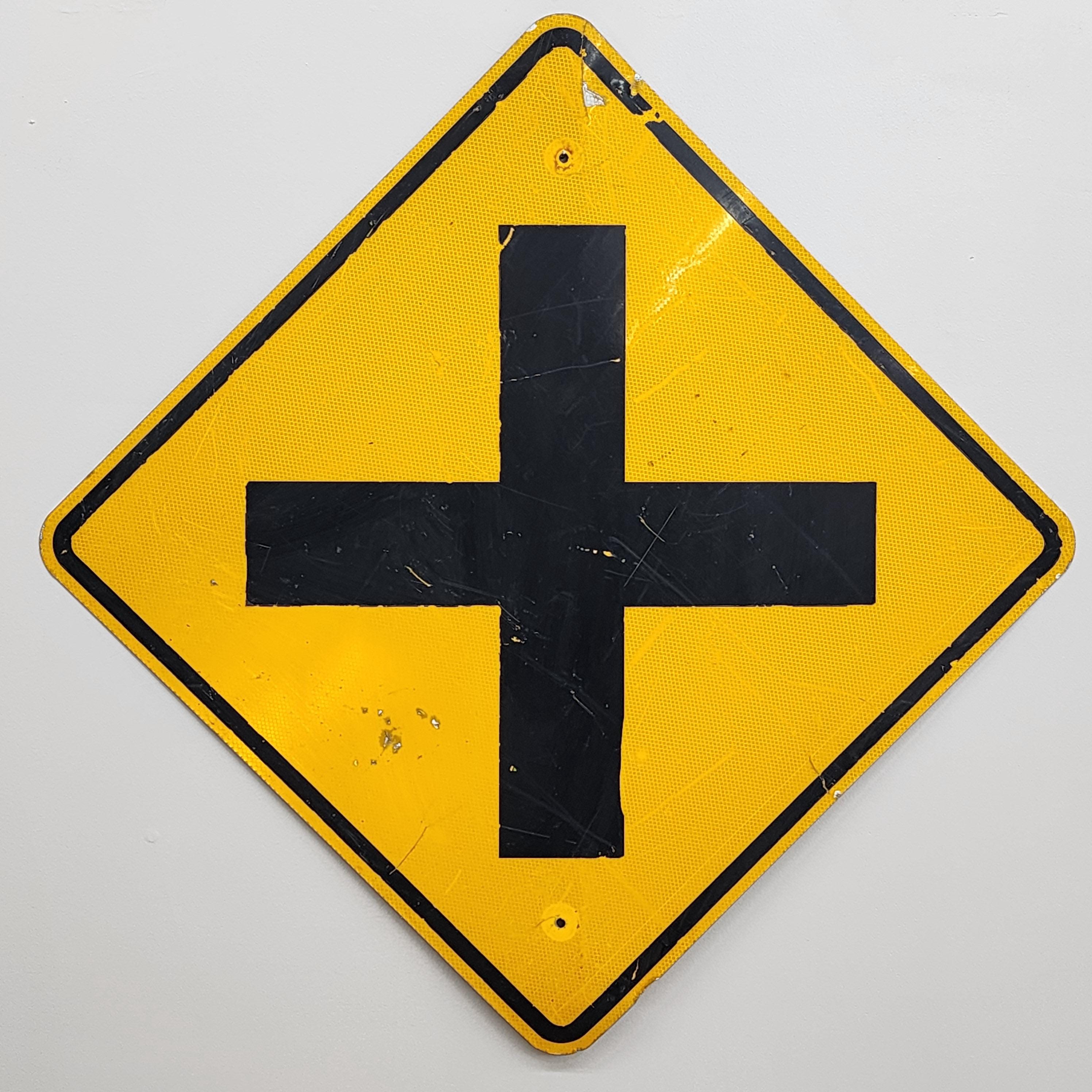30" Vintage 4 Way Intersection Crossroads Obsolete Retired Traffic ...