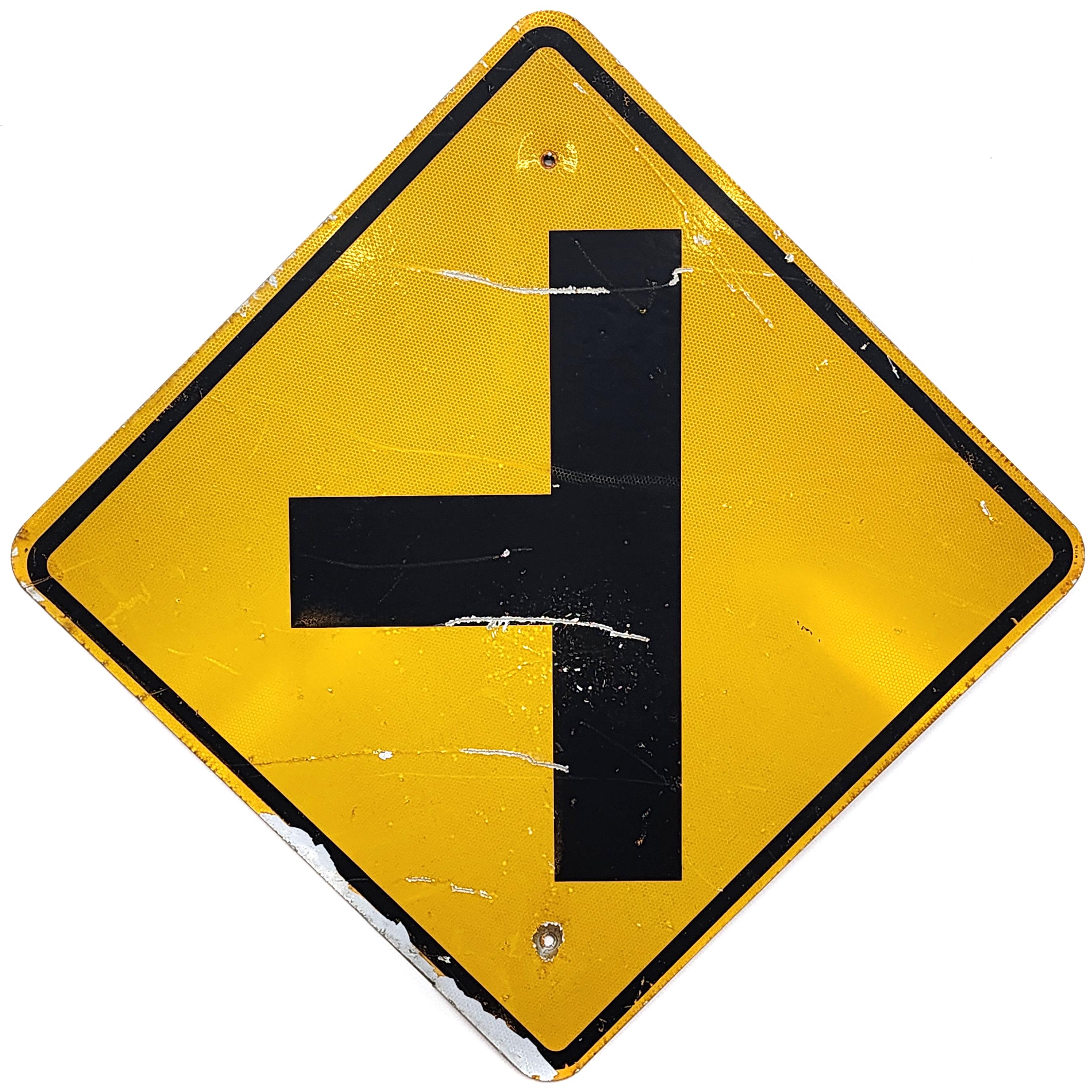 Vintage Side Road Ahead Intersection Real Obsolete Road Street Traffic ...