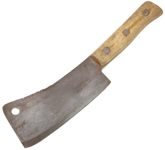Antique Briddell Wood Handled Meat Cleaver Butcher Knife - Etsy