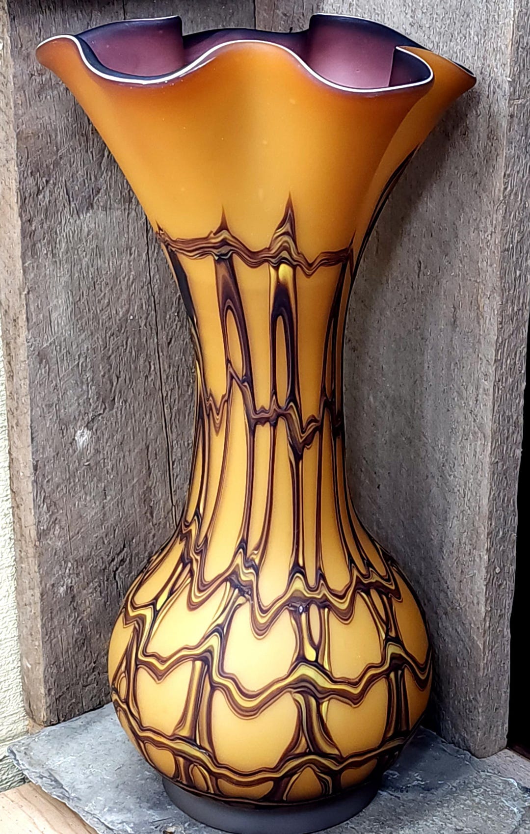 Large Hand Blown Baijan Essie Zareh Signed Multi-layer Exotic Art Glass ...