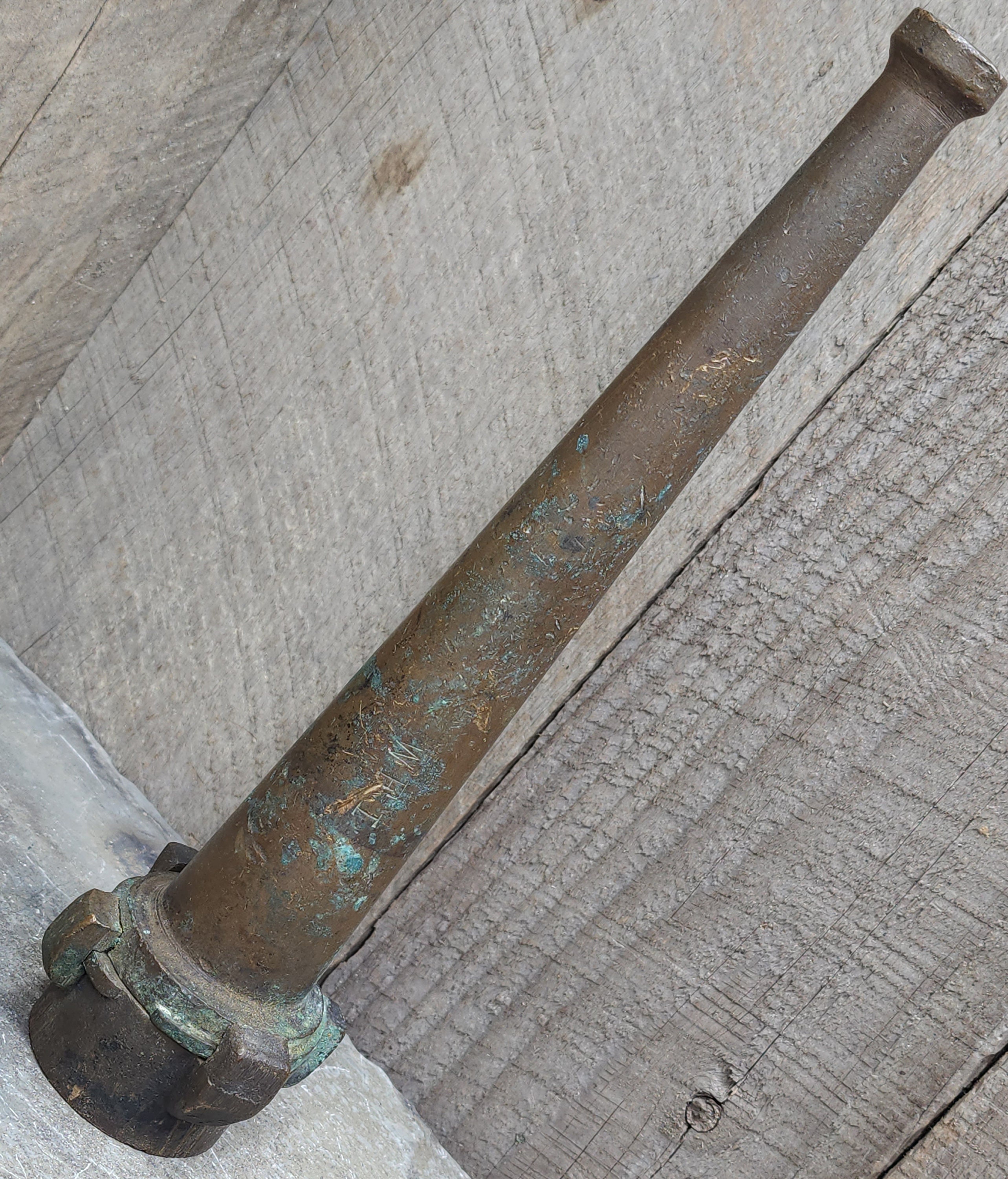 Vintage Well Used Old Brass Firefighting Fire Hose Nozzle WFI 10 With ...