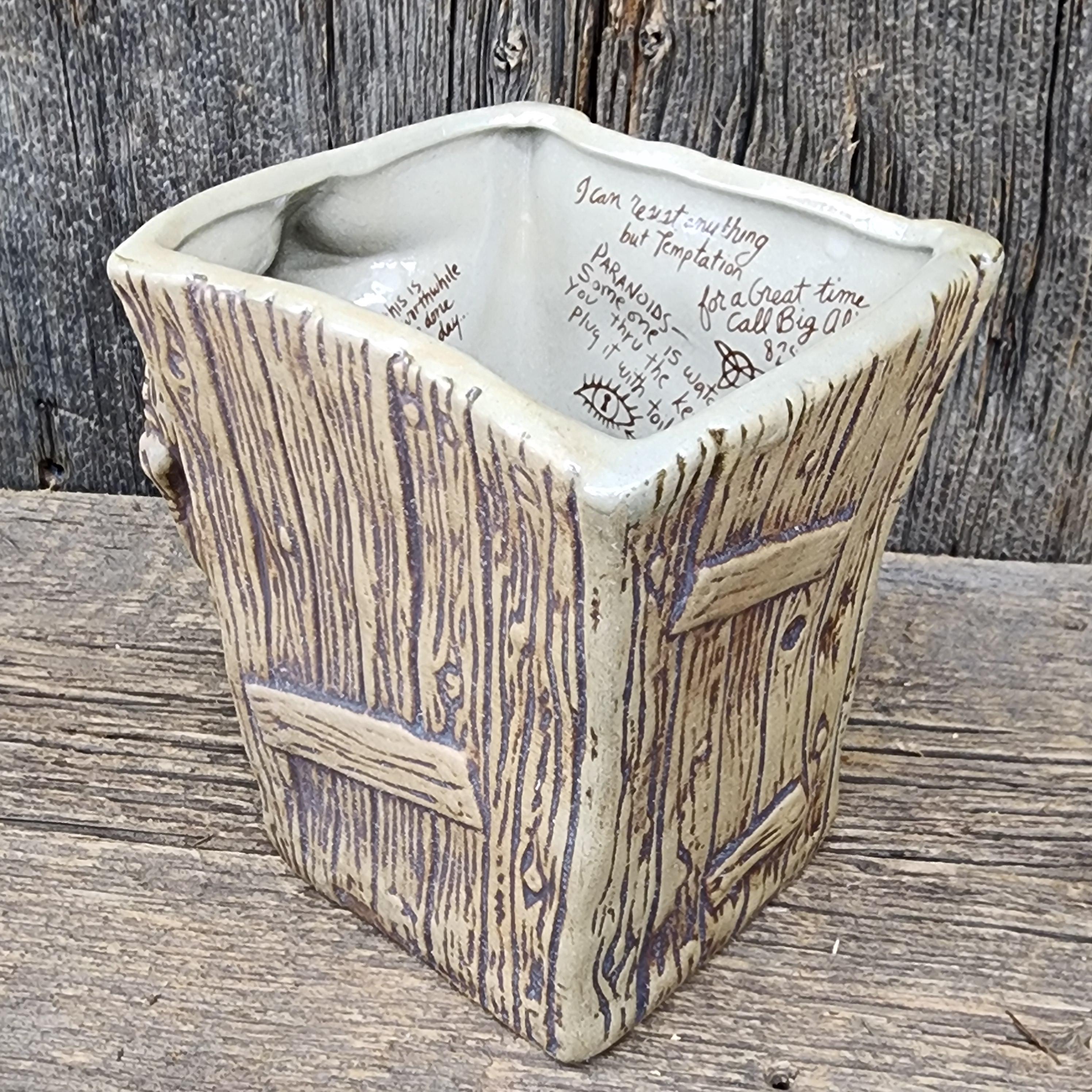 1973 Vintage Jim Rumph Art Pottery Figural Outhouse Shaped Mug Tankard ...