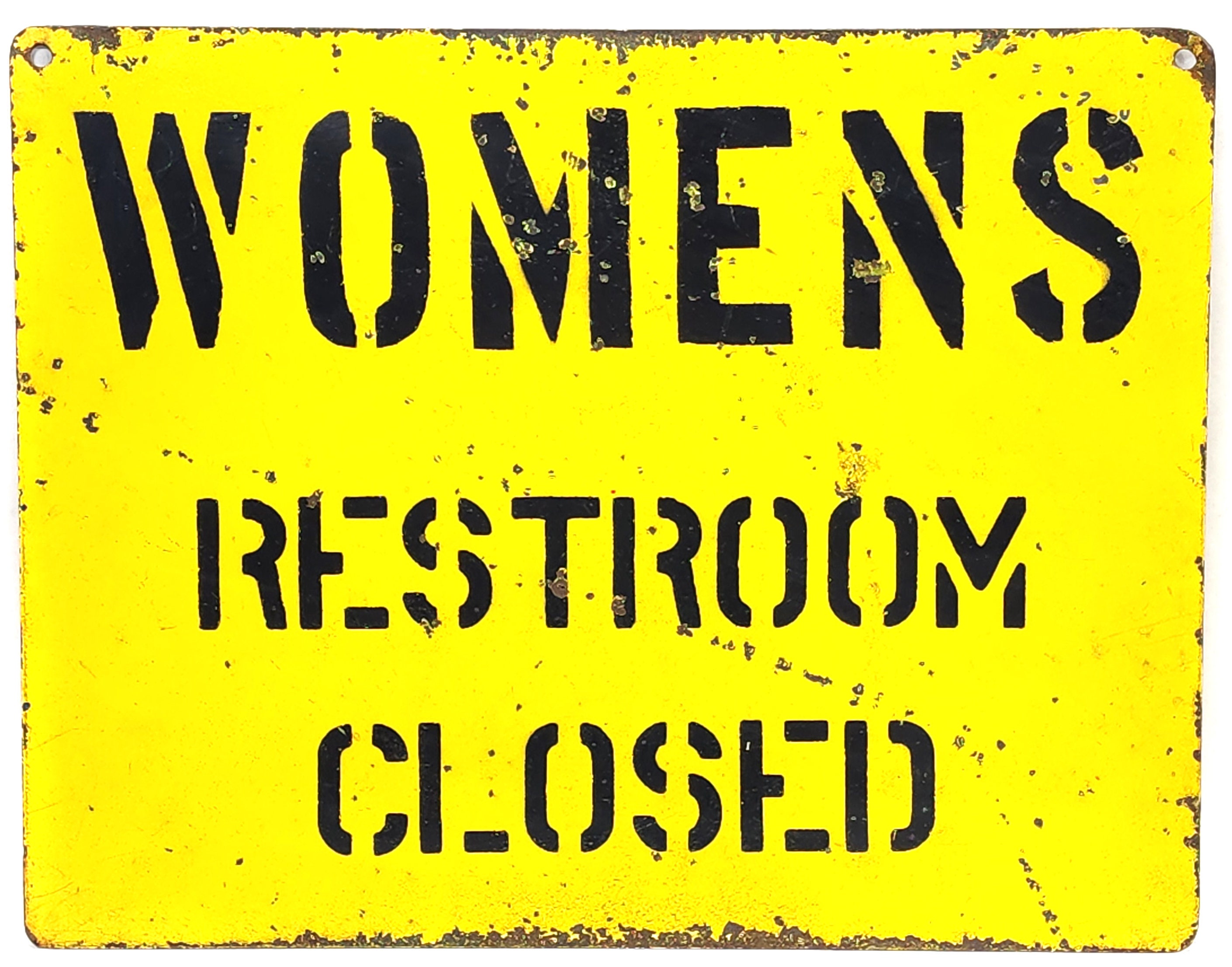 Vintage Heavy Gauge Steel Stenciled Womens Restroom Closed Sign Mens ...